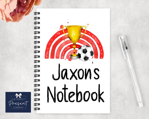Personalised Football Notebook Football Notepad Girls | Etsy