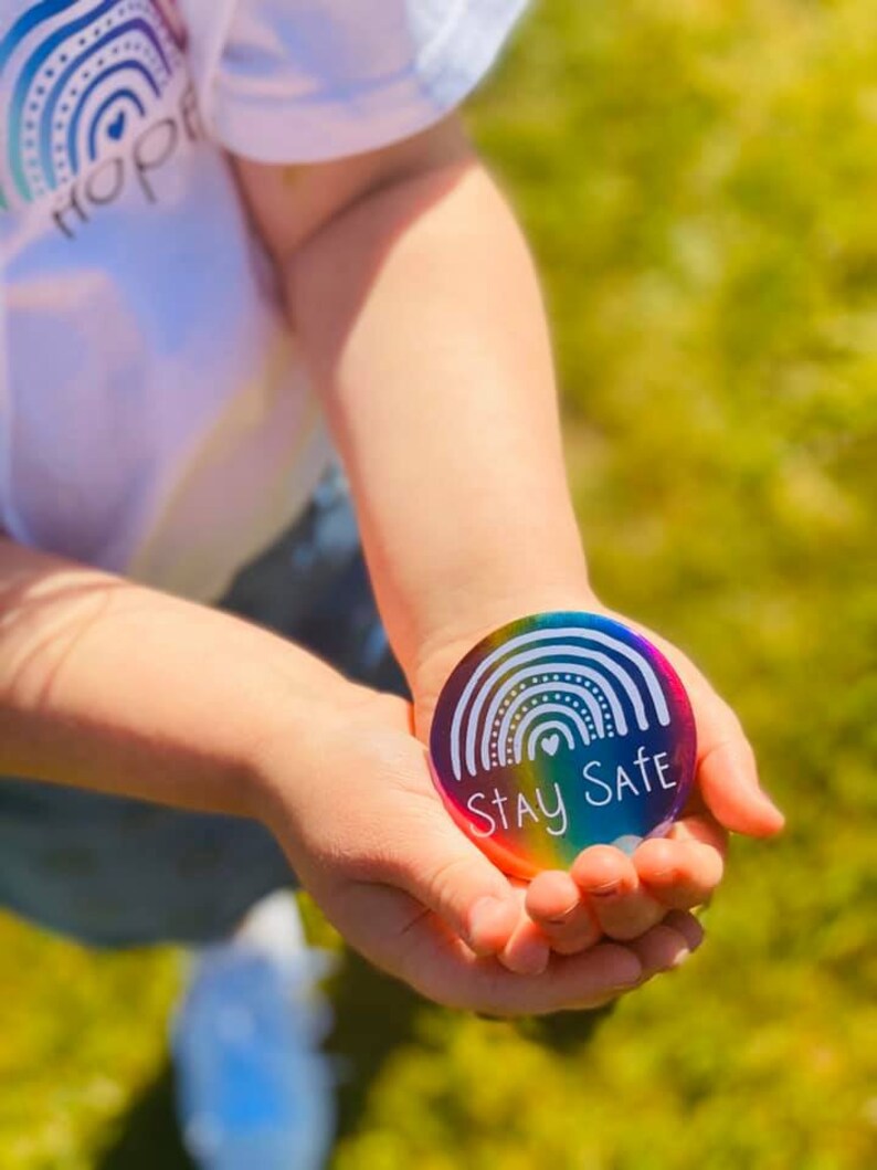 Rainbow Badge Hope Badge Stay Safe Badge Badge for - Etsy