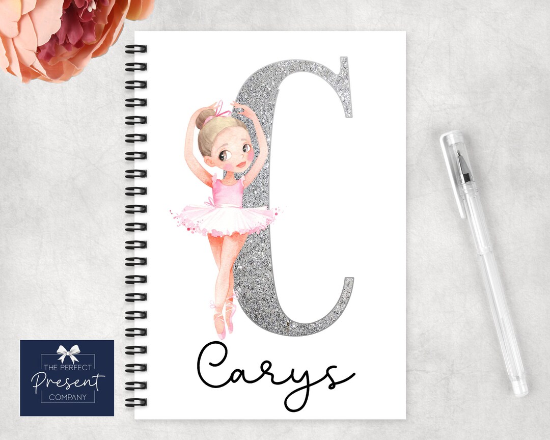 Personalised Ballerina Notebook | Personalised Girls Notebook | A5 ...