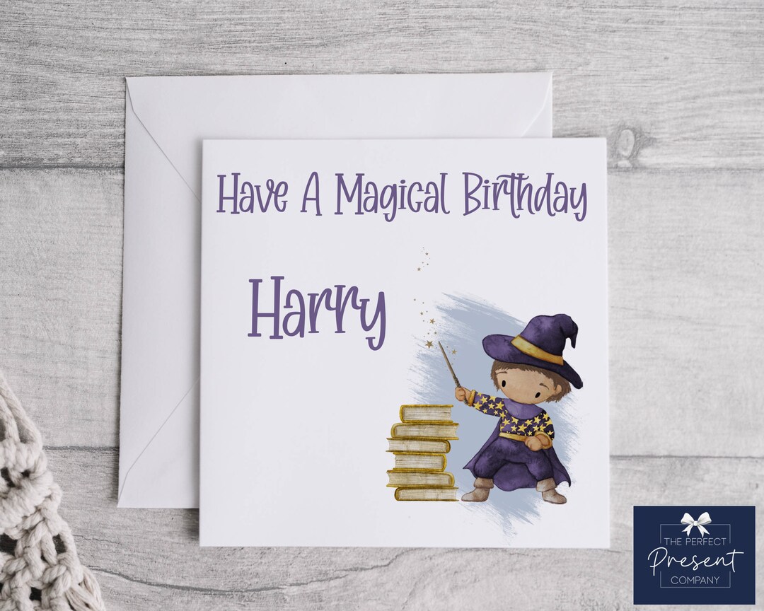Personalised Wizard Birthday Card | Wizard Card | Card for Children ...