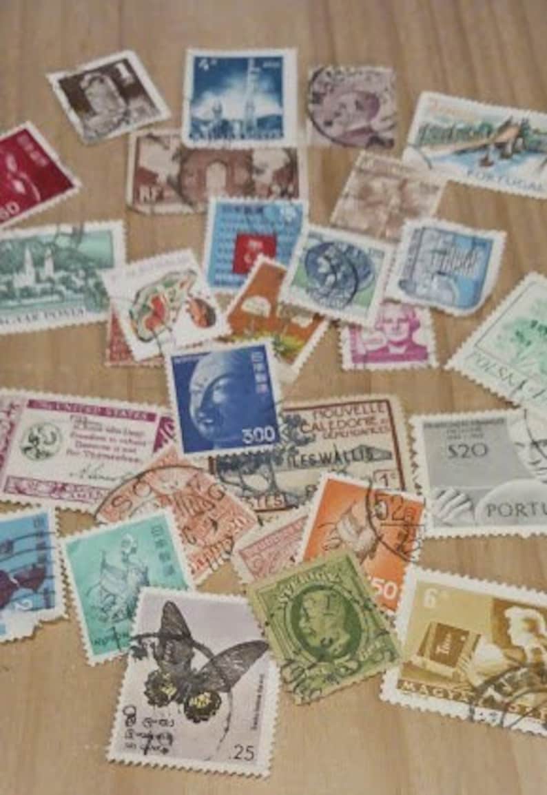 Stamp Collection Set 50 Beginner Philatelist Hobby Stocking Stuffer ...