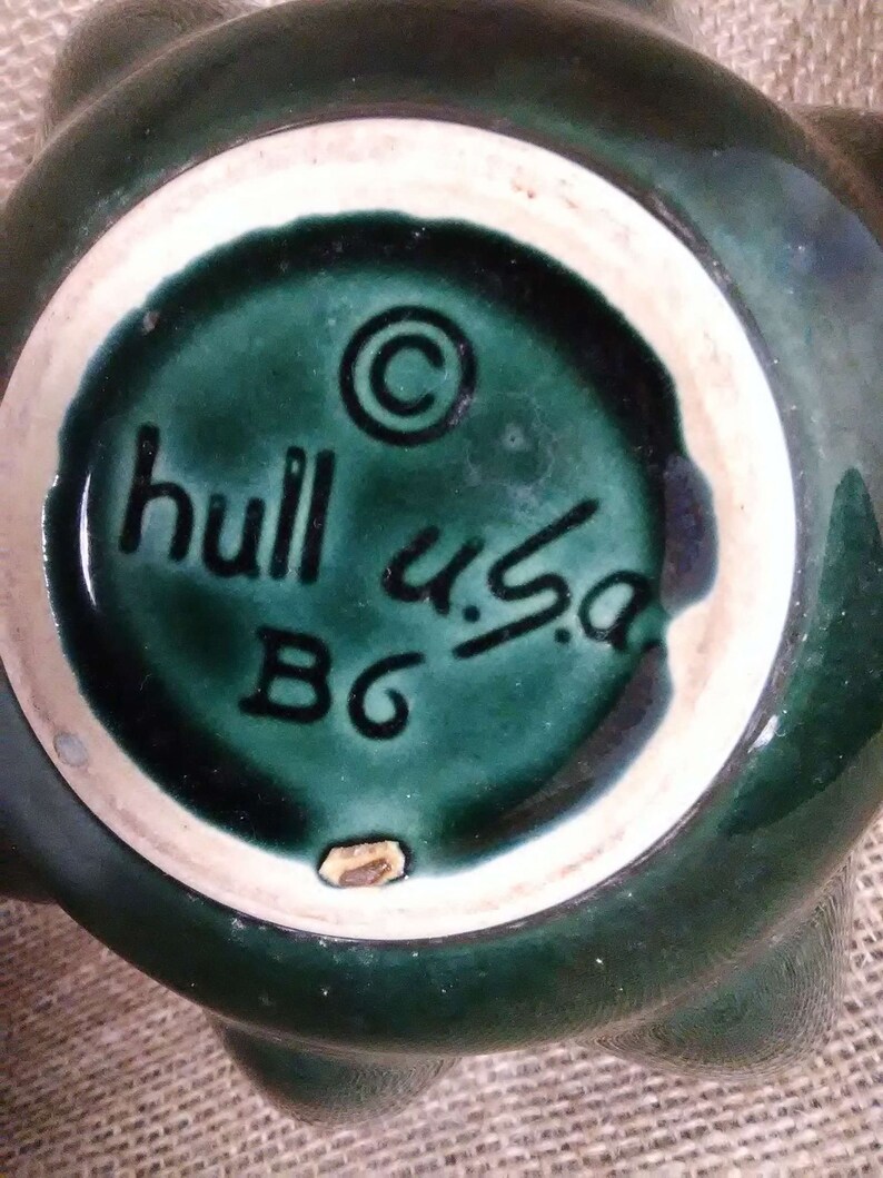 Hull Pottery Planters, Blue Green Flower Pot Drip Glazed Like New ...