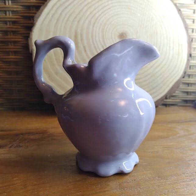 Ceramic Pottery Miniature Pitcher/ Vase Light Purple Lilac Vintage - Etsy