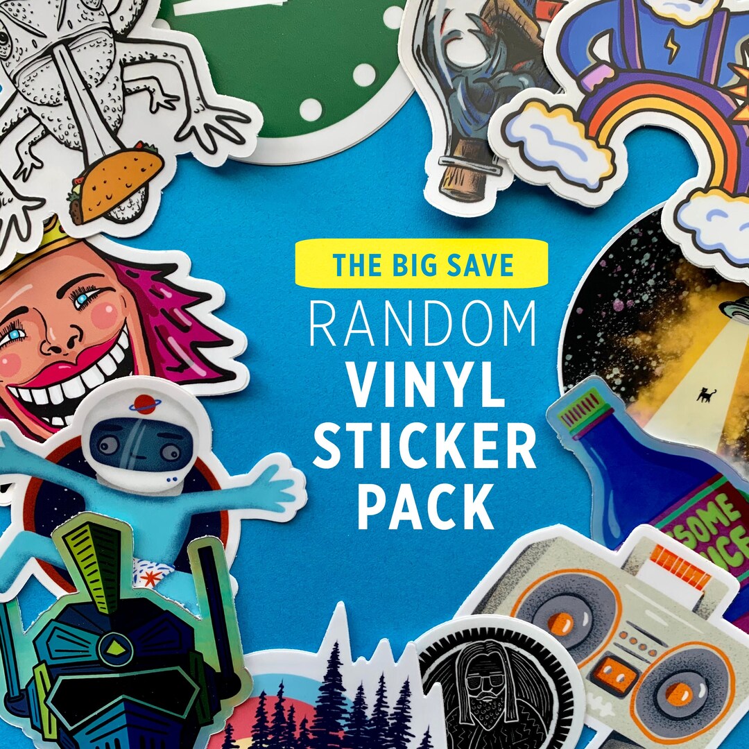 Random Vinyl Sticker Pack, Big Savings, Blind Bag, Best Friend Gift ...