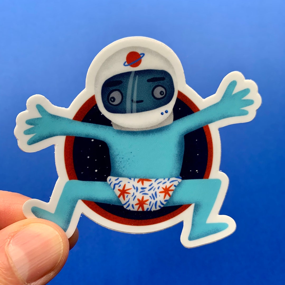 Alien Astronaut Vinyl Sticker, Best Friend Gift, MacBook Sticker ...