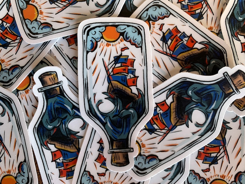 Ship in a Bottle Clear Vinyl Sticker Best Friend Gift - Etsy