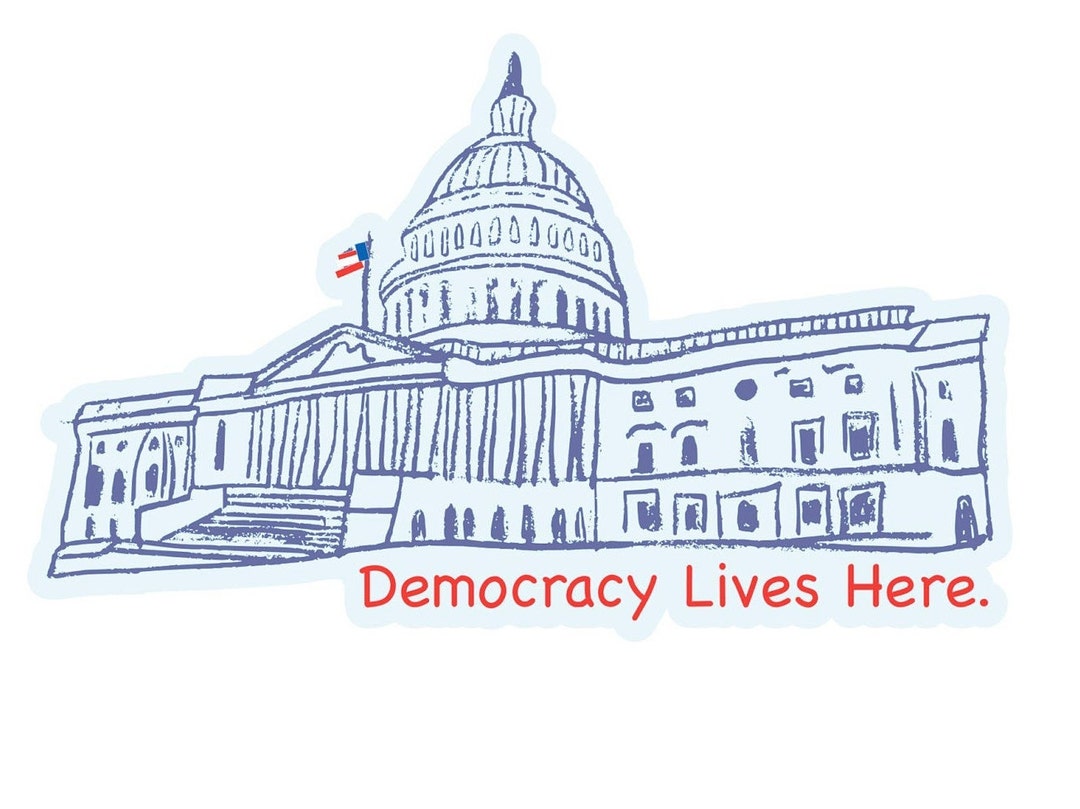 United States Capitol Sticker Democracy Lives Here Sticker - Etsy
