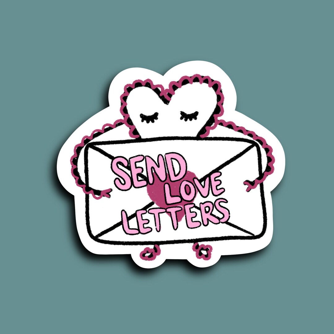 WATERPROOF Send Love Letters Heart Sticker - Etsy
