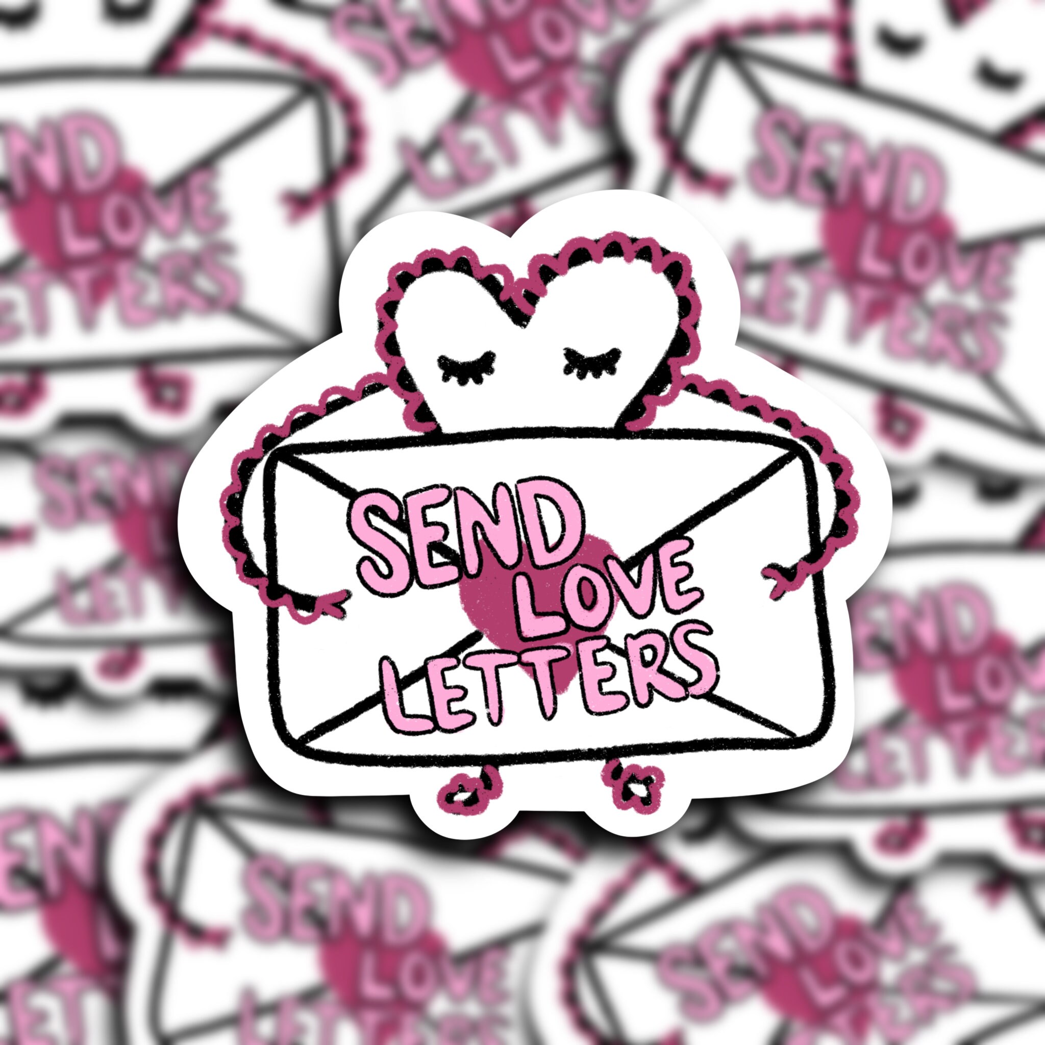 WATERPROOF Send Love Letters Heart Sticker - Etsy