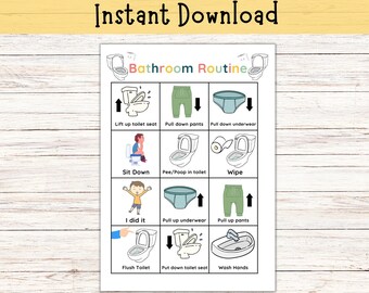 Bathroom Visual Schedule - Etsy