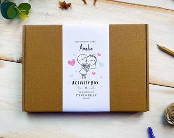 Affordable Kids Wedding Activity Box, Personalised Child Activity Pack ...