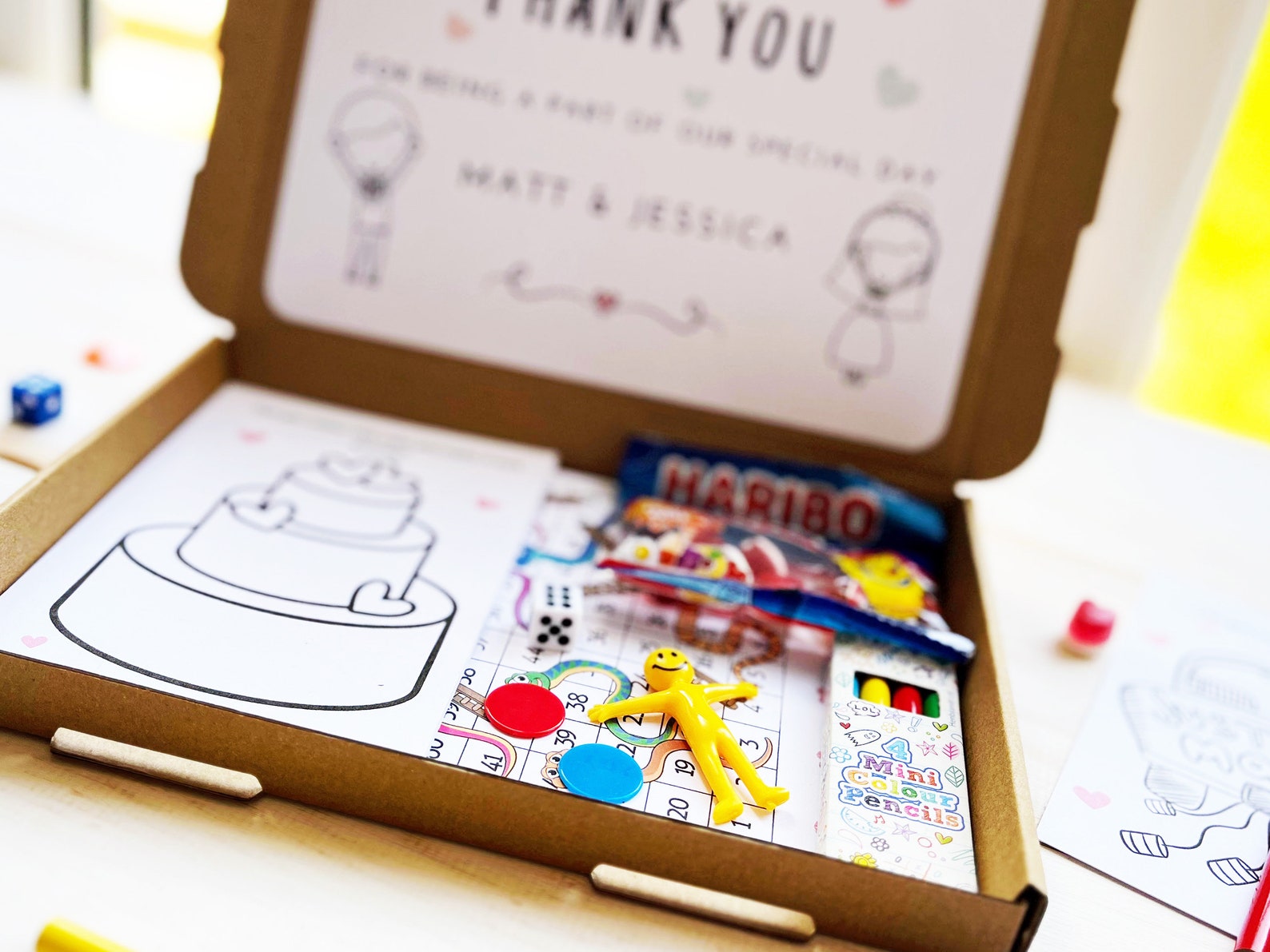 Affordable Kids Wedding Activity Box, Personalised Child Activity Pack ...