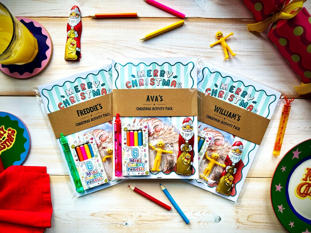 Personalised Pre Filled Christmas Activity Pack for Kids, Christmas ...