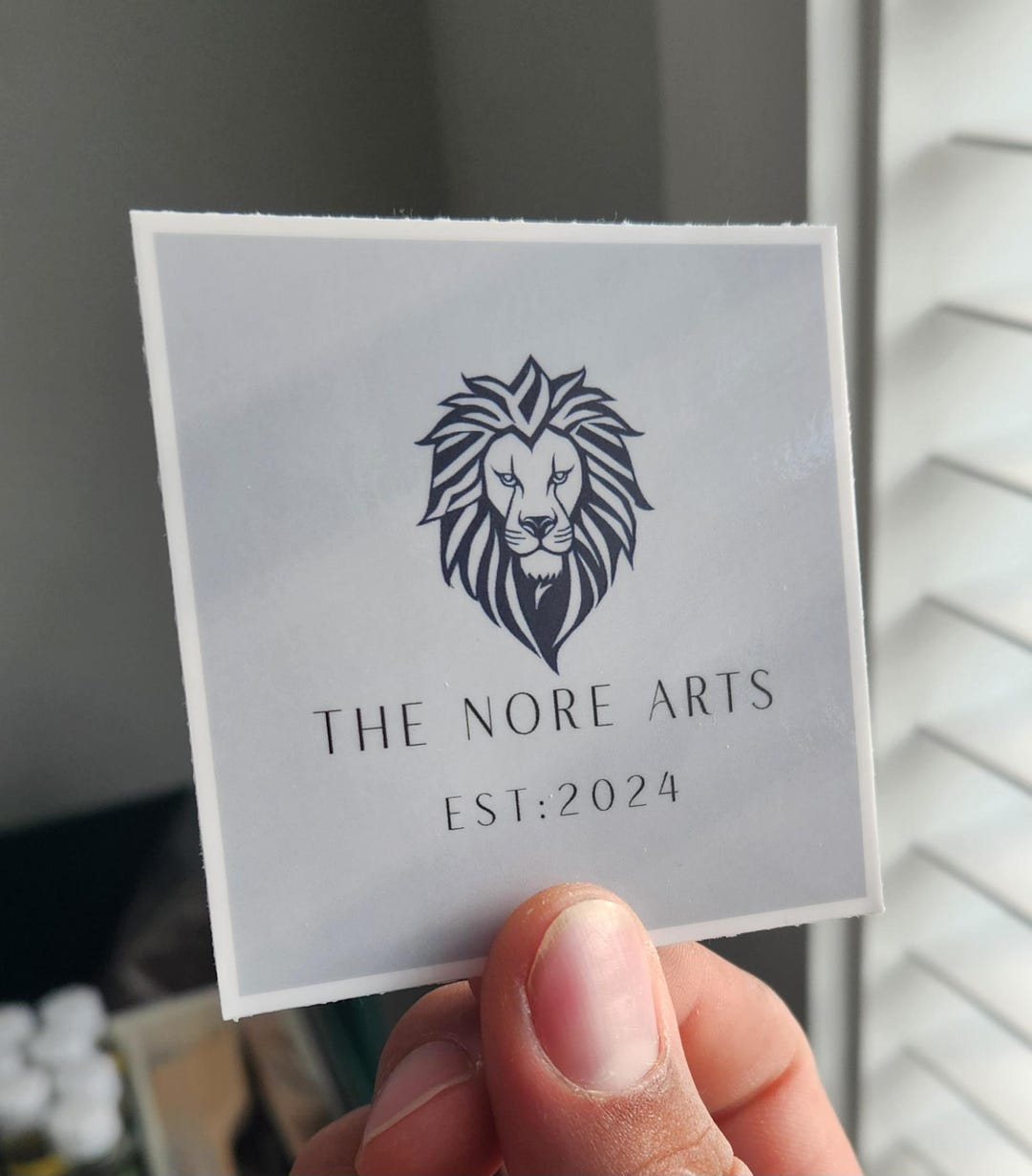 Lion Head Logo Sticker, Minimalist Vinyl Animal Decal, Laptop and Water ...
