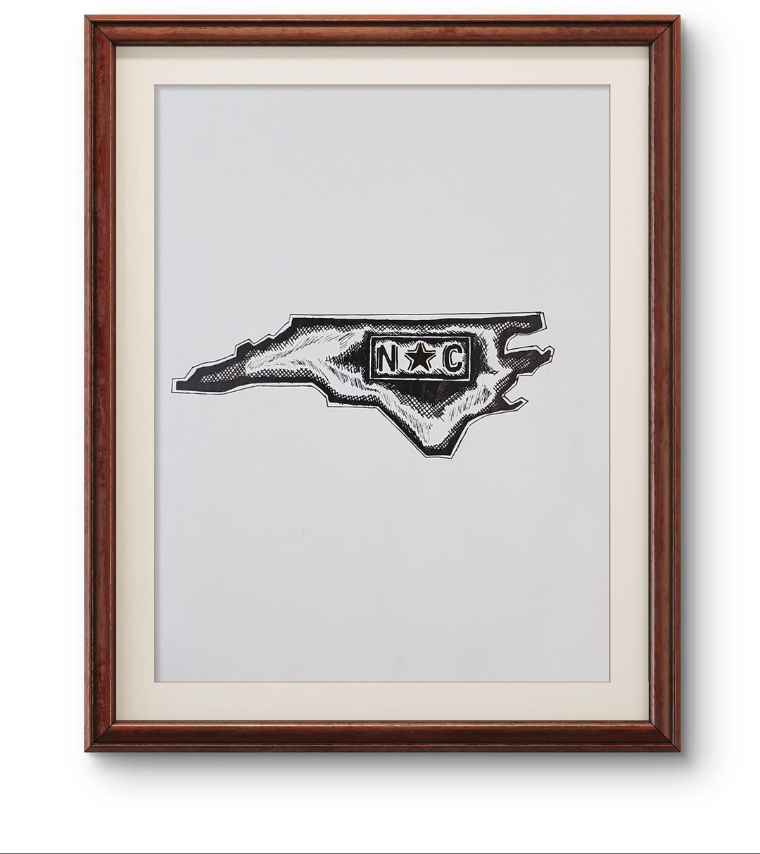 Black and White NC State Symbol Art Print - Bold, Minimalist North ...