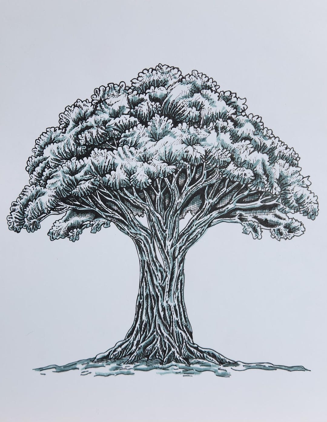 Black and White Tree Print | Modern Nature Wall Art | Minimalist Tree ...