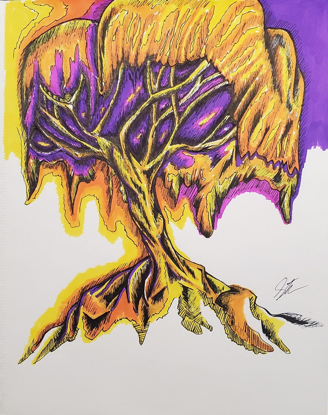 A Luminous Yellow Willow Tree, Unique Art, Wall Decor, Affordable Art ...