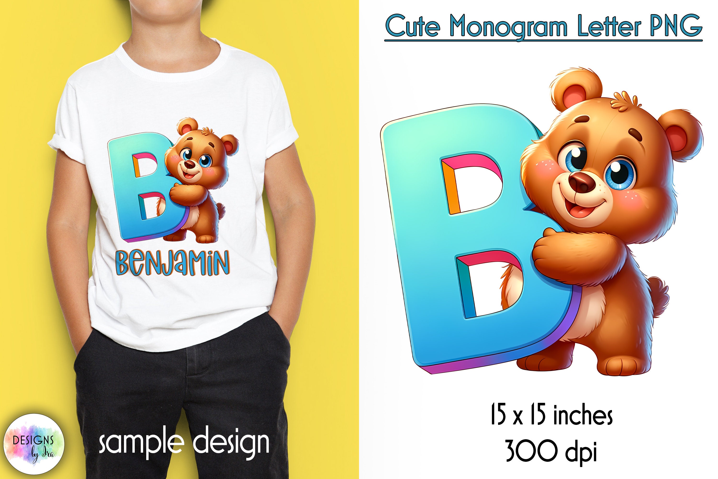 Nursery Alphabet Sublimation Bundle | Cute Kids Monogram Bundle | Baby ...