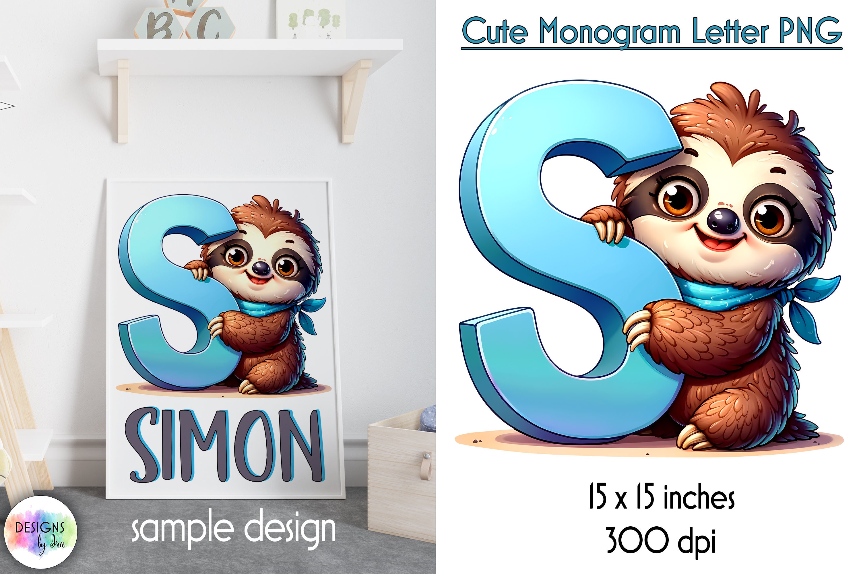 Nursery Alphabet Sublimation Bundle | Cute Kids Monogram Bundle | Baby ...