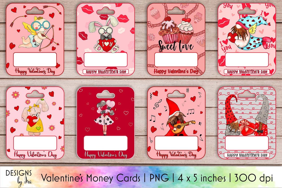 Valentines Money Cards Printable Money Cards Valentine's Money Holder ...