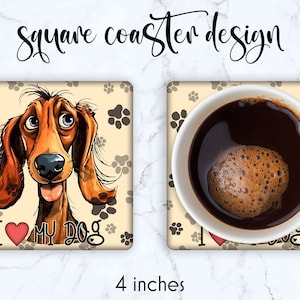 Funny Dog Faces Coaster Sublimation Bundle | Square Coaster Designs ...