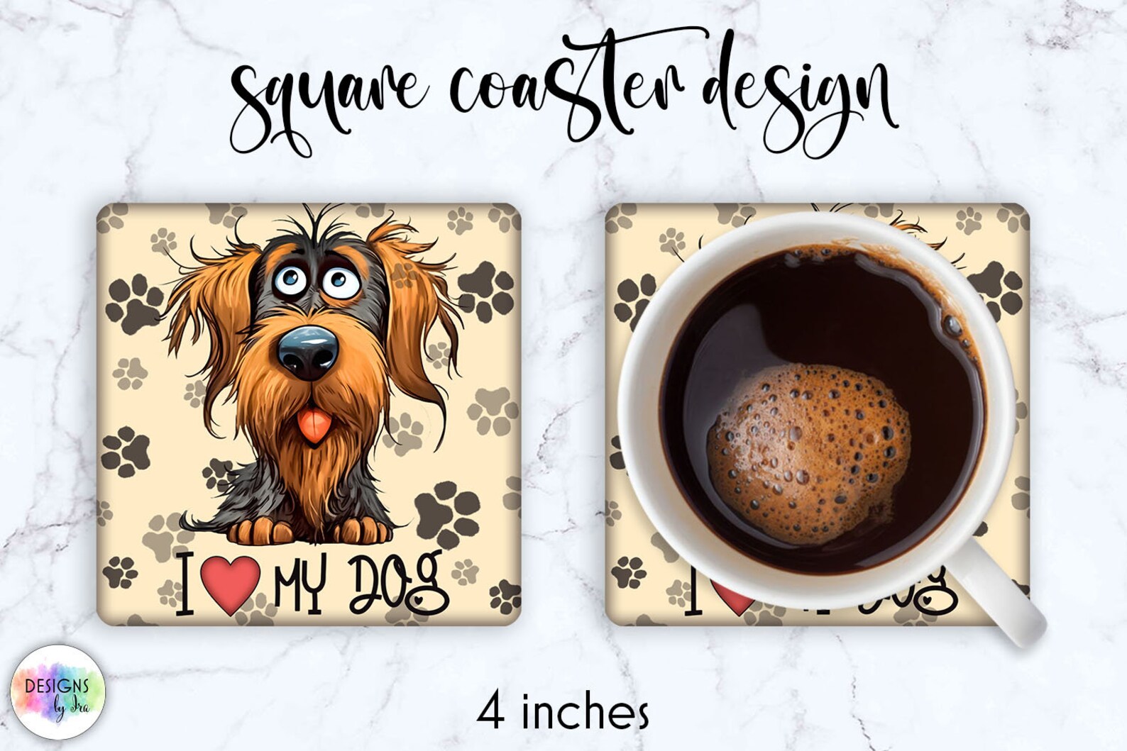 Funny Dog Faces Coaster Sublimation Bundle | Square Coaster Designs ...
