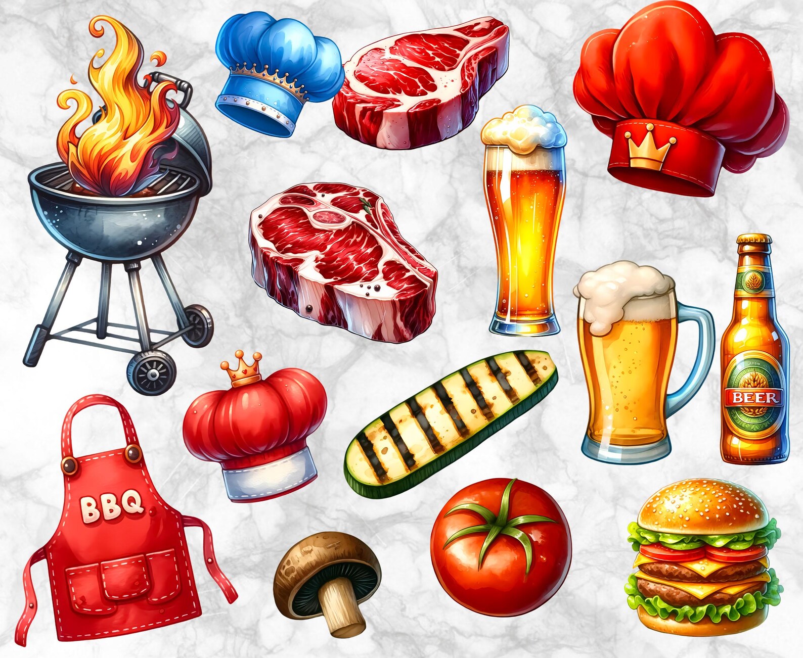 BBQ Clipart Bundle: Grill Party Digital Art (29 PNG) - Etsy