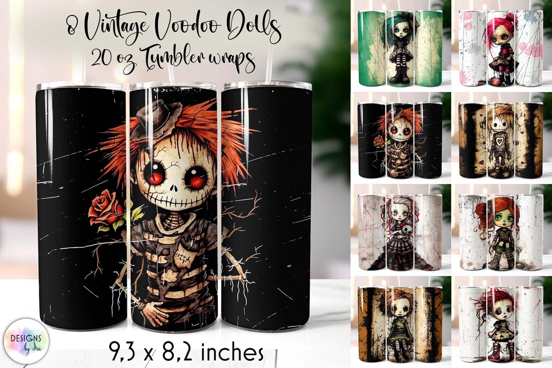 Vintage Voodoo Doll Tumbler Wrap Bundle | Halloween Tumbler Wrap | 20 ...