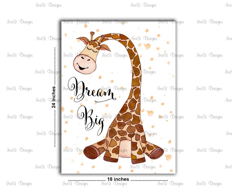 Giraffe Nursery Prints Set of 3 Posters Nursery Wall Art | Etsy