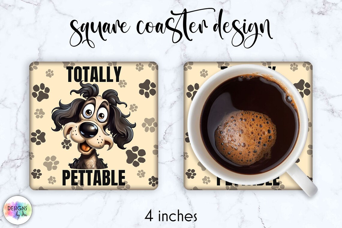 Funny Dog Faces Coaster Sublimation Bundle | Square Coaster Designs ...