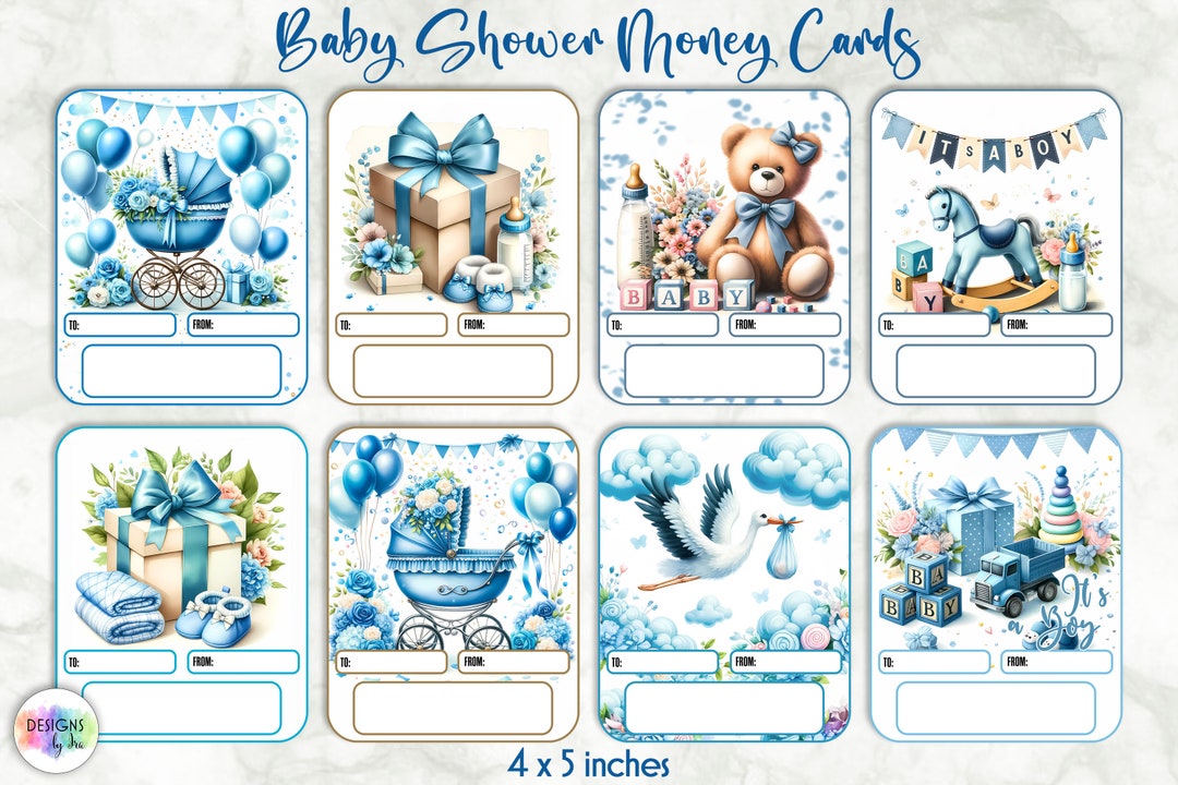 Baby Shower Money Cards Bundle | Baby Boy Money Cards | Printable Money ...