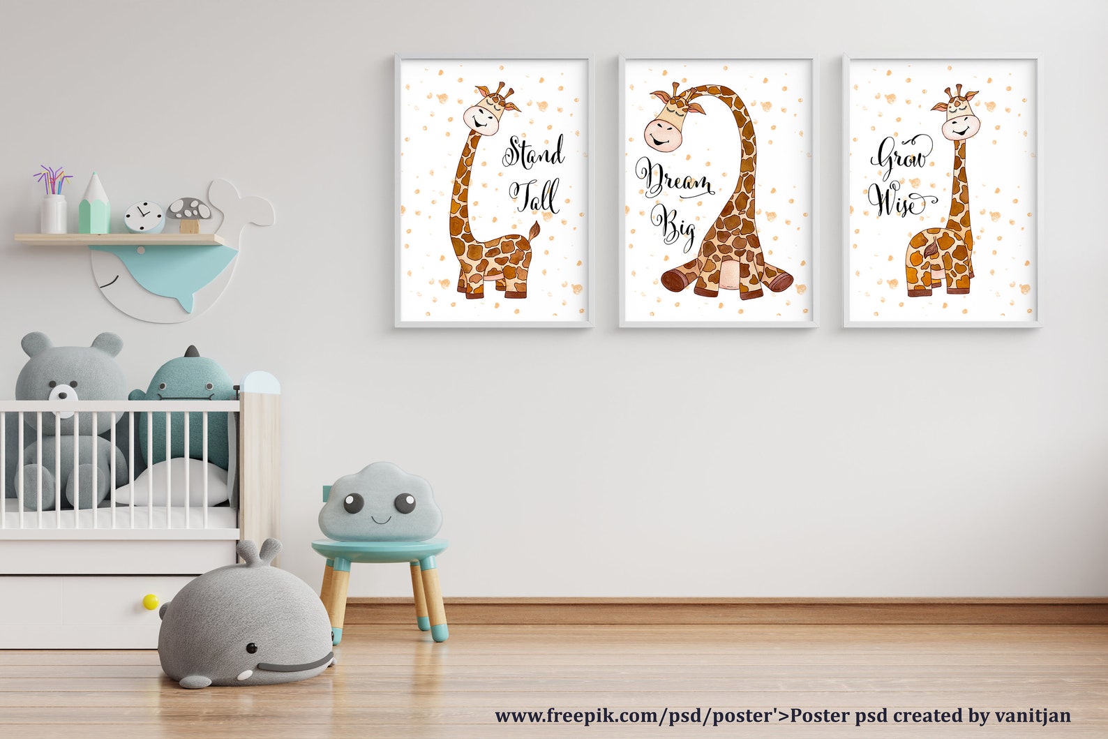 Giraffe Nursery Prints Set of 3 Posters Nursery Wall Art | Etsy