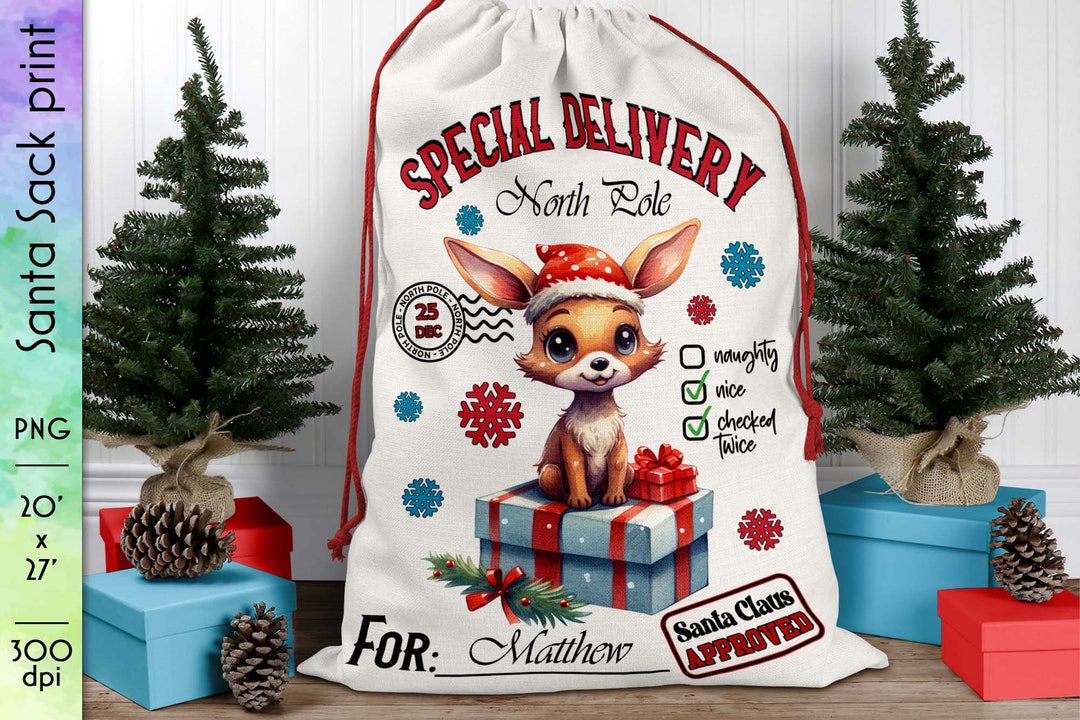 Santa Sack Design: Fox With Gifts PNG (digital Download) - Etsy