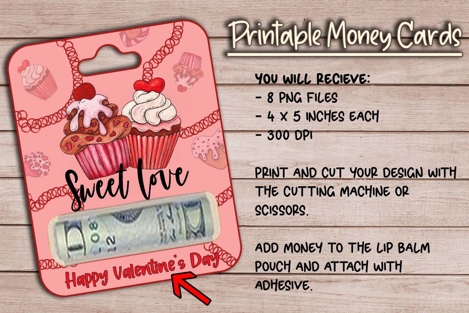 Valentines Money Cards Printable Money Cards - Etsy