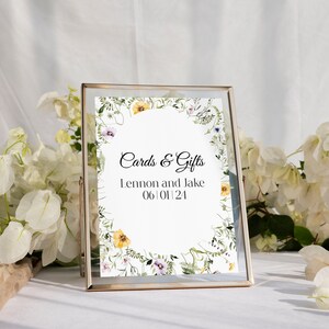 Wedding Cards and Gifts Template |floral Cards and Gifts Sign Template ...