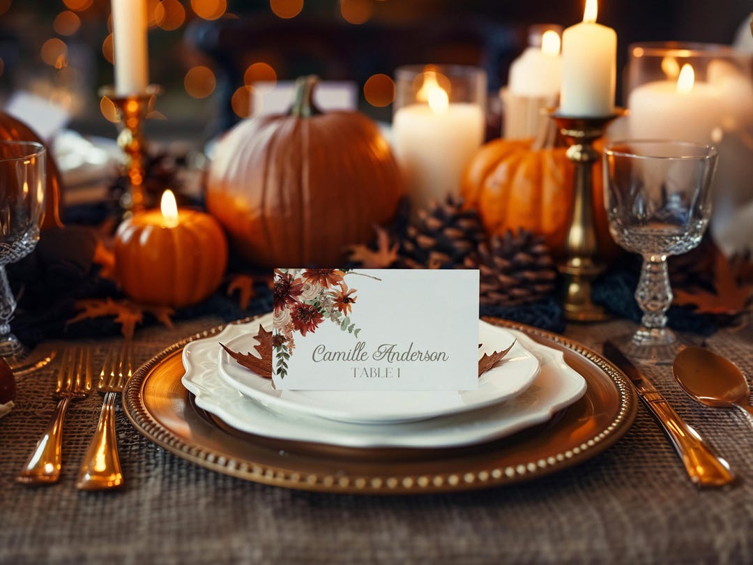 Fall Place Card Template | Thanksgiving | Thanksgiving Place Card ...