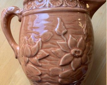 Mccoy Pottery Brown Glaze Water Lily Pitcher, 124 Mccoy Water Lily ...