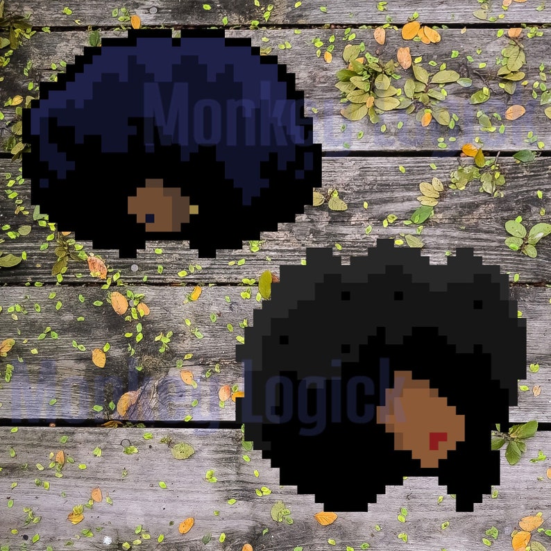 Etsy Pixel Art PNG Afro 2 Pack Digital Download - Etsy