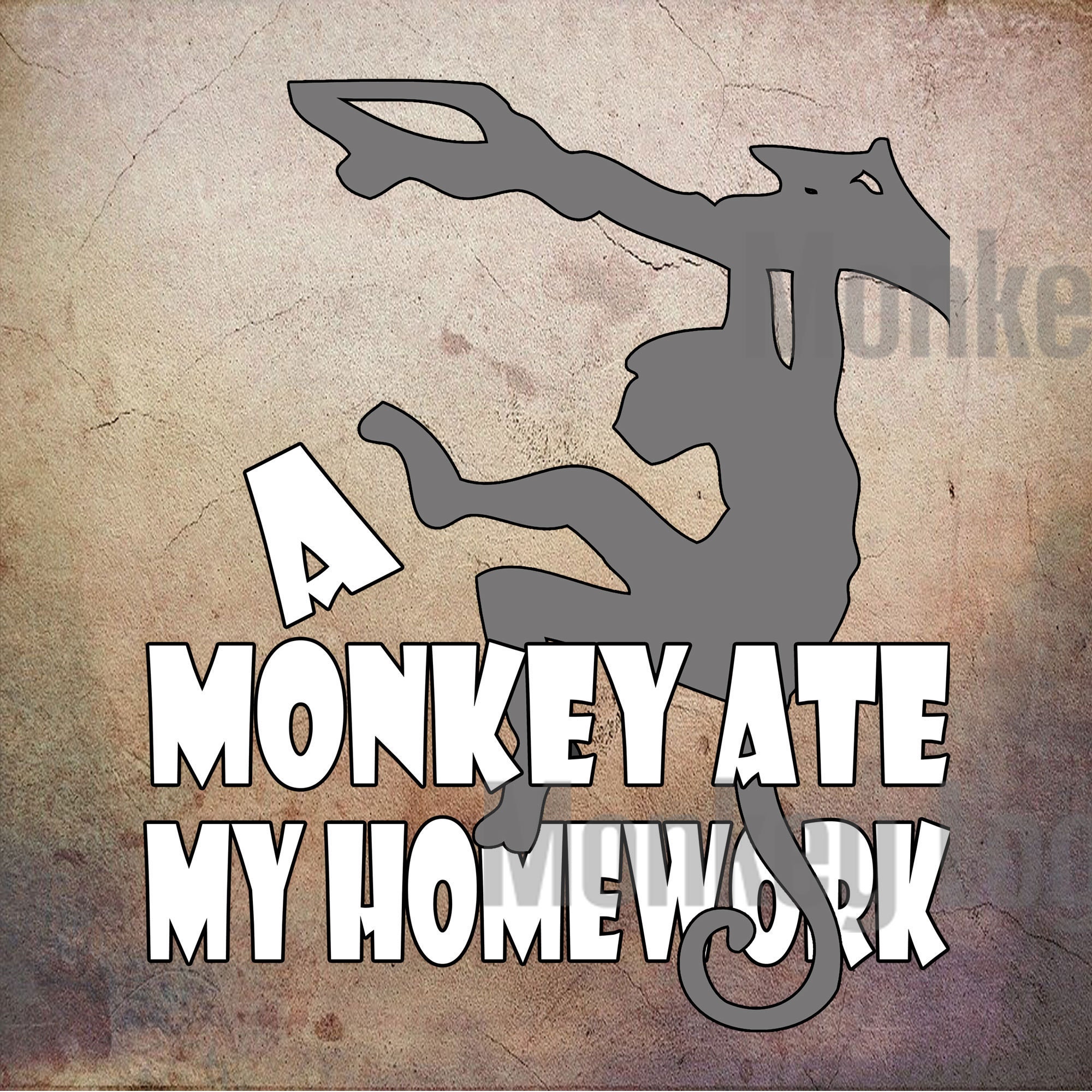 Monkey Ate My Homework PNG Digital Download - Etsy