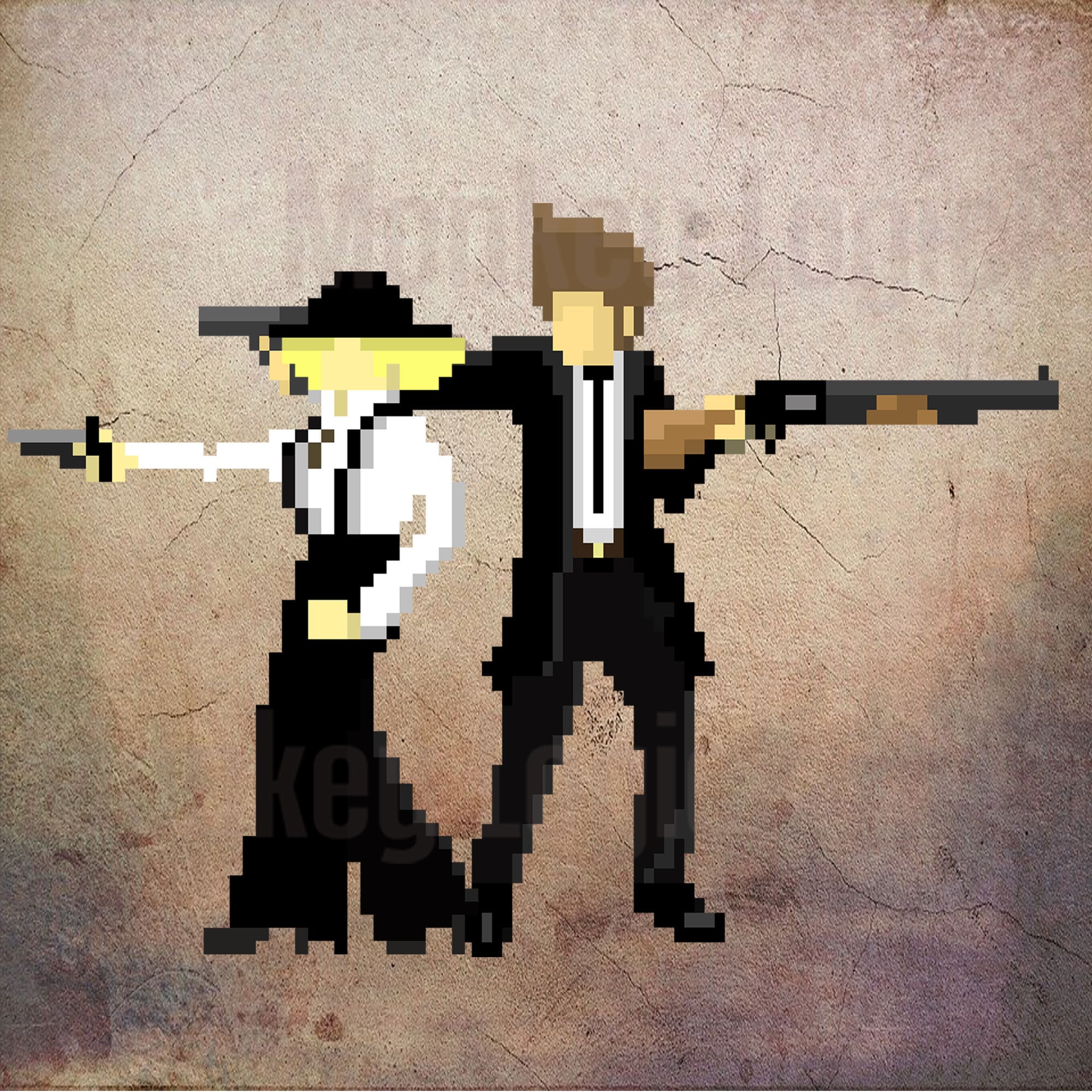 Bride & Groom Robber Pixel Art Descarga digital - Etsy España