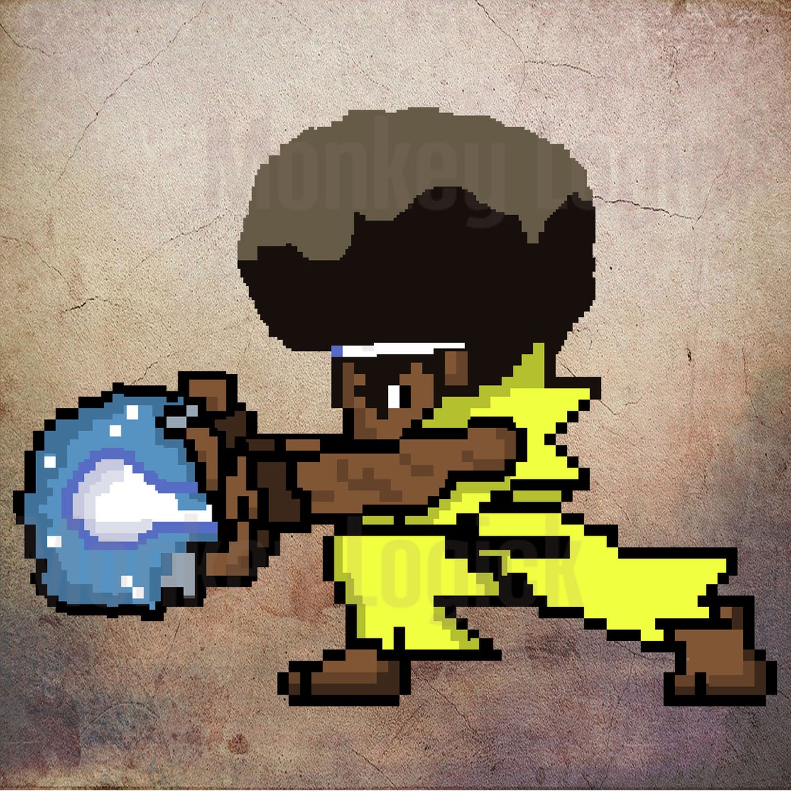 Afro Pixel Art Fighter Digital Download - Etsy