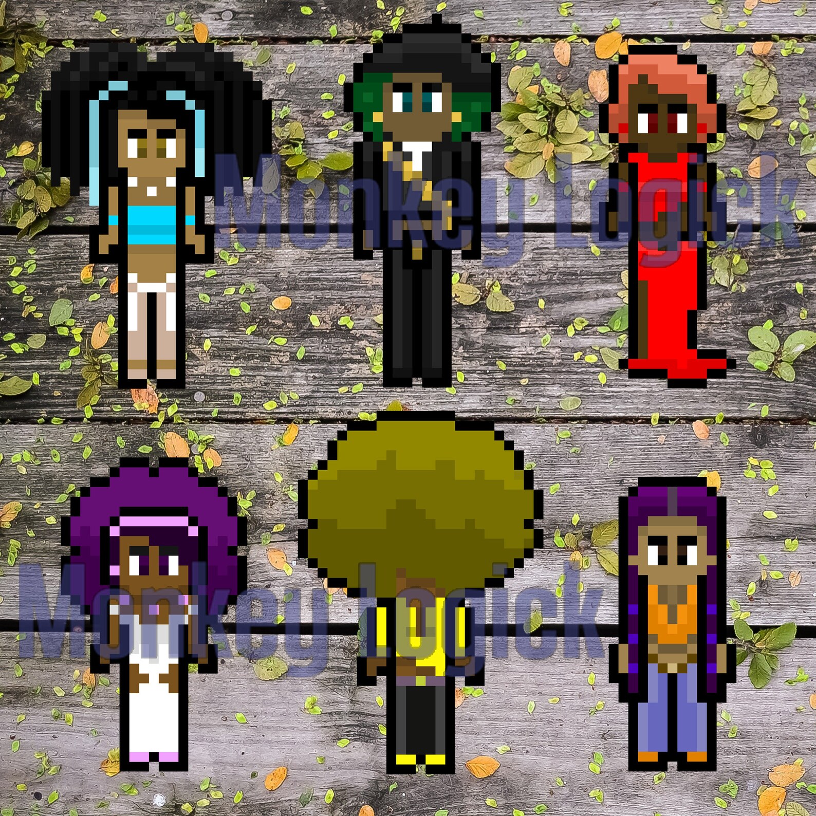 Chibi Girl Pixel Art Digital Download 6 Pack - Etsy