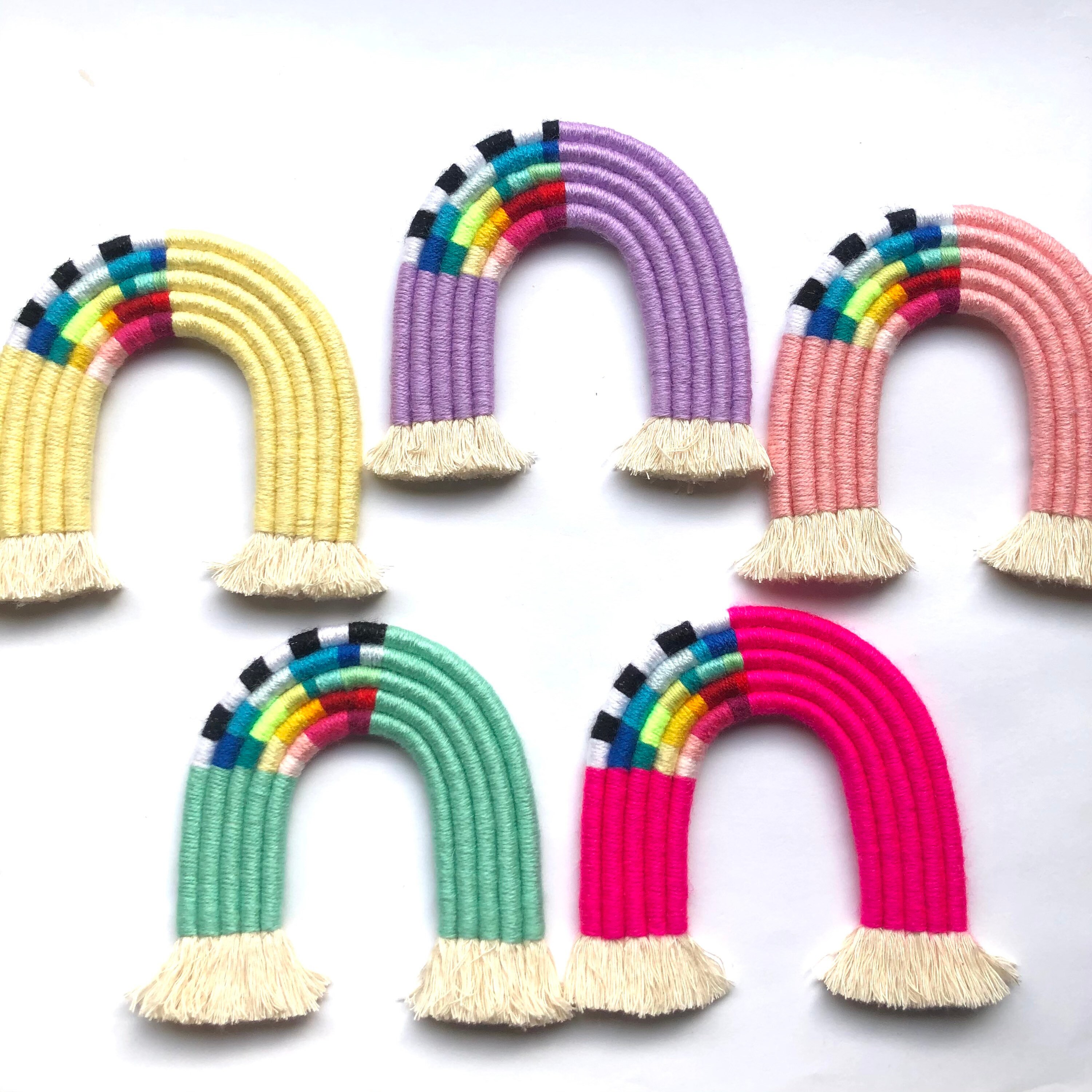 COLOUR SPLASH Boho Rainbow Macrame Wall Hanging Handcrafted - Etsy Ireland
