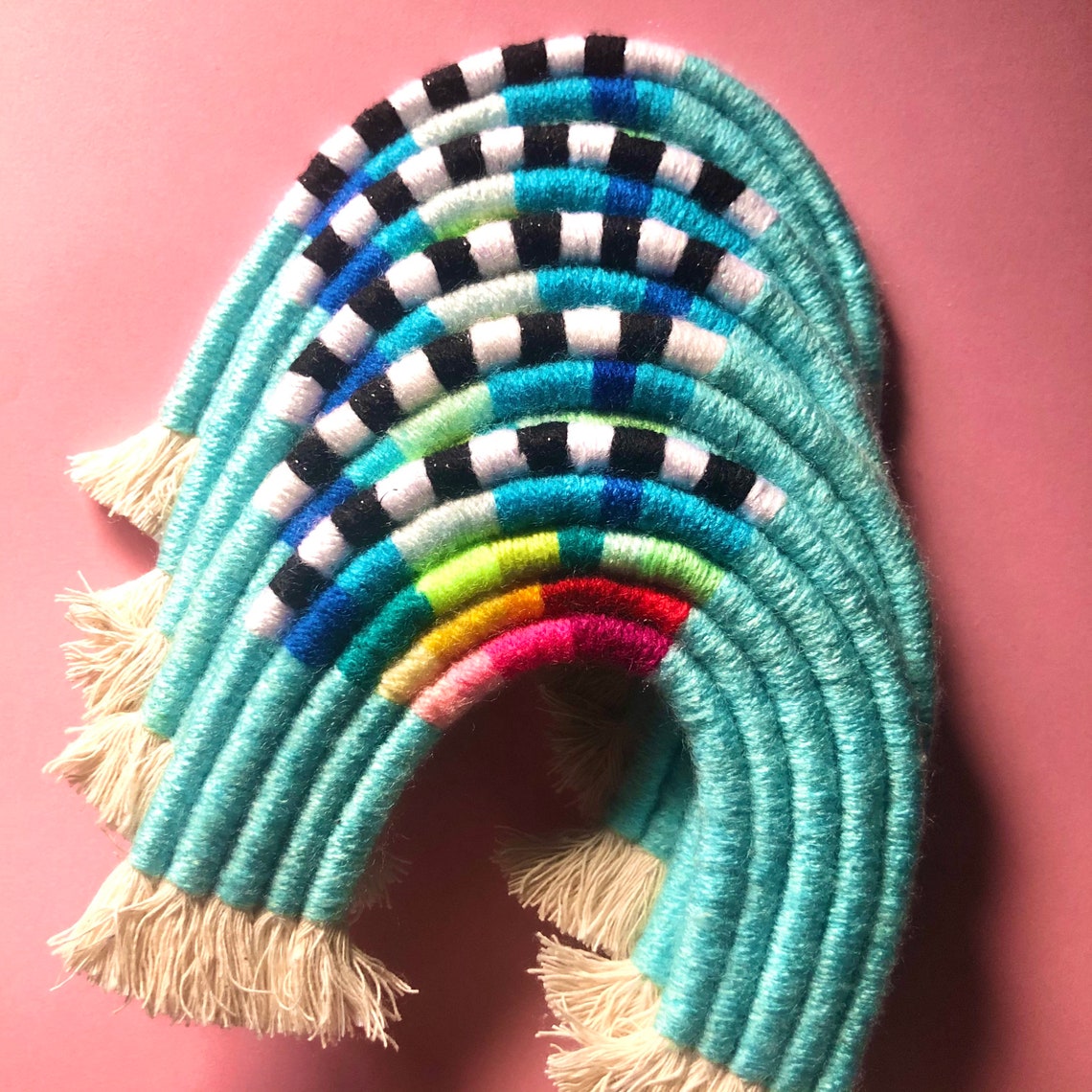 COLOUR SPLASH Boho Macrame Rainbow Wall Hanging, Mothers Day Gift ...