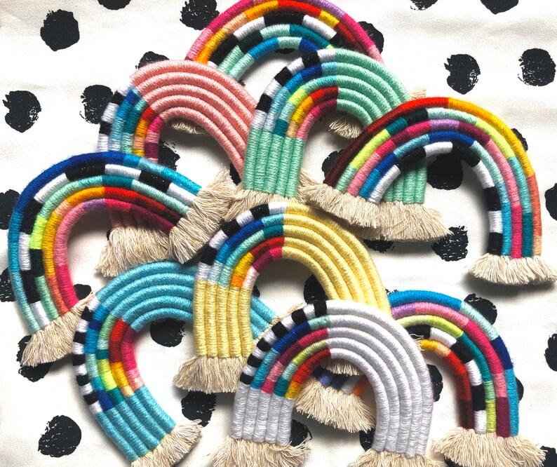 COLOUR SPLASH Boho Rainbow Macrame Wall Hanging Handcrafted - Etsy Ireland