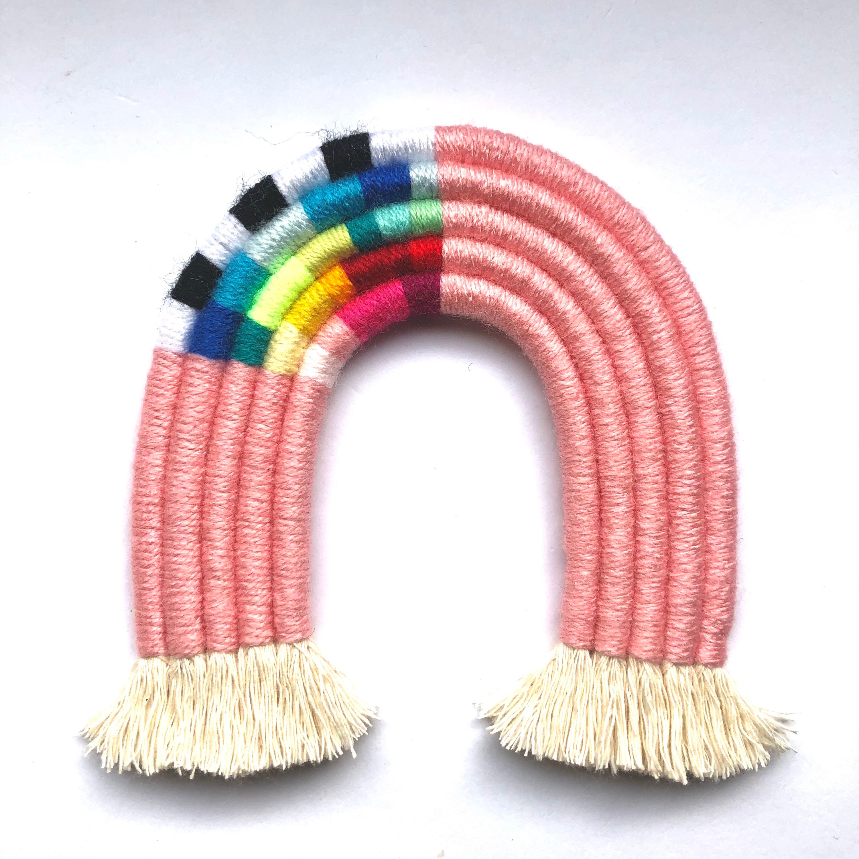 COLOUR SPLASH Boho Rainbow Macrame Wall Hanging, Handmade Nursery Decor ...