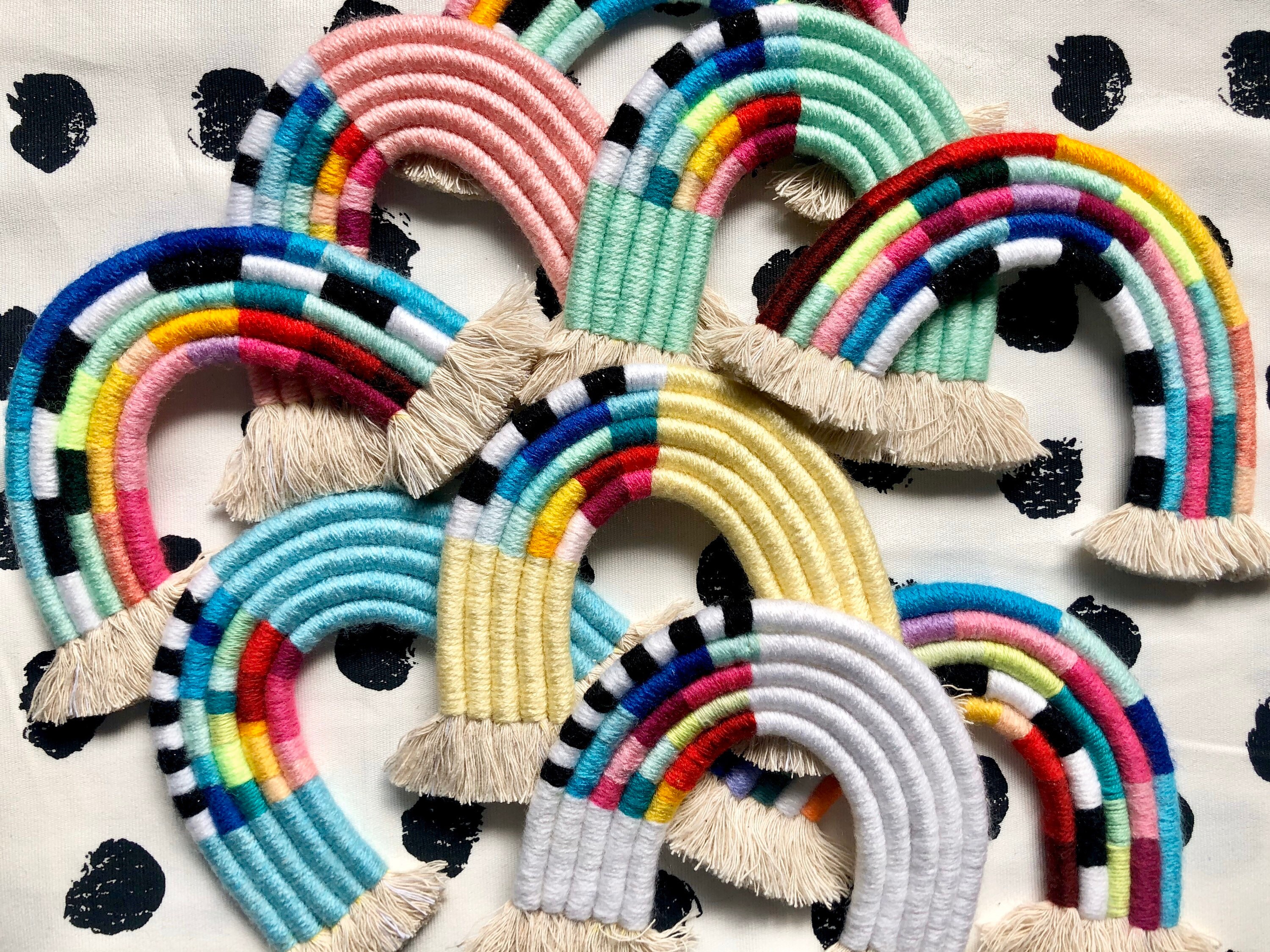 COLOUR SPLASH Boho Macrame Rainbow Wall Hanging, Mothers Day Gift ...