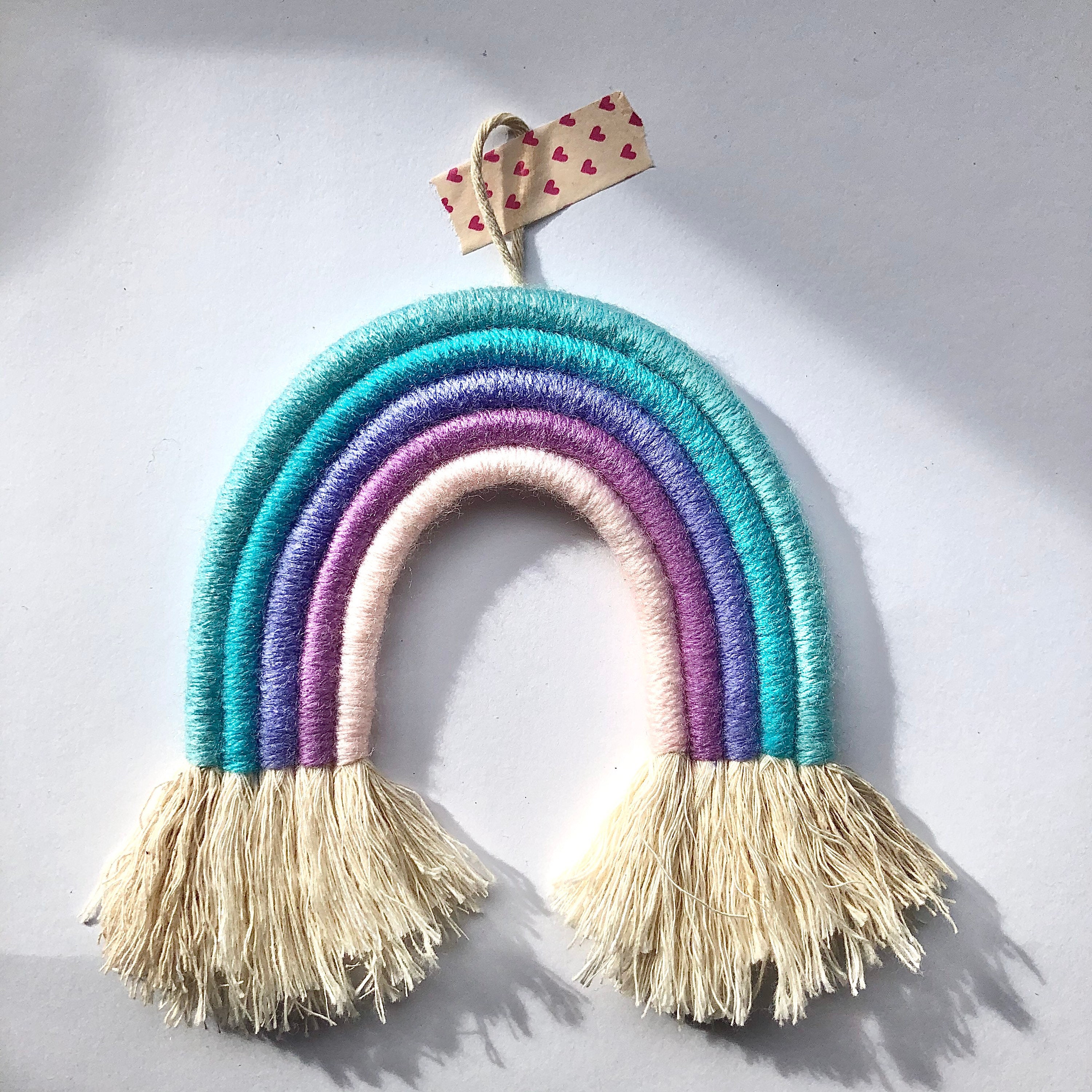 Macrame Rainbow Wall Hanging, Rainbow Hanging Art, Pastel Rainbow ...
