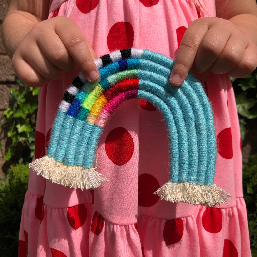 COLOUR SPLASH Boho Macrame Rainbow Wall Hanging, Mothers Day Gift ...