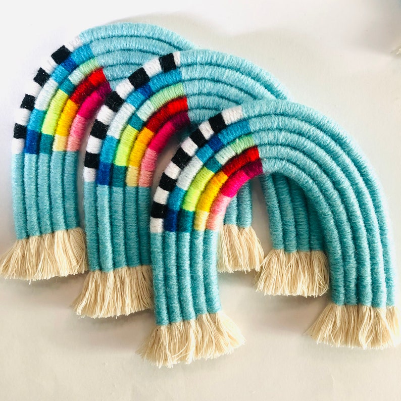 COLOUR SPLASH Boho Macrame Rainbow Wall Hanging, Mothers Day Gift ...